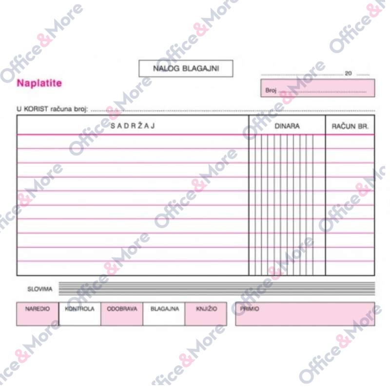 NALOG BLAG. DA NAPLATI A5 NCR | Office&More